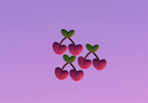 아이폰갤럭시 3d 하트체리 일러스트 고화질 배경화면 애플워치 입체화면 피씨 태블릿도 Ok