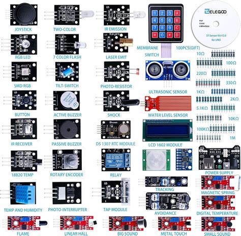 Elegoo Upgraded 37 In 1 Sensor Modules Kit With Tutorial Compatible W Superornot