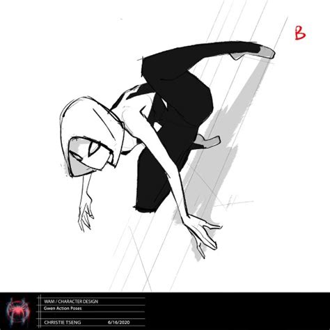Gwen Stacy Concept Art For Spider Man Across The Spider Verse By Christie Tseng Action Poses
