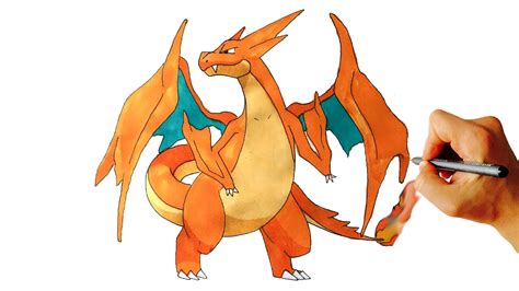 How To Draw Mega Charizard Y From Pokemon X Y Step By Step