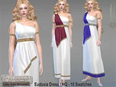 The Sims Resource Simythology Eudoxia Dress Sims 4 Dresses Greek