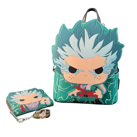 Loungefly My Hero Academia Deku Backpack Black Teal Turquoise S