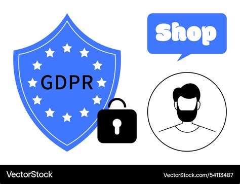 Gdpr Compliance In E Commerce Protecting Customer Vector Image
