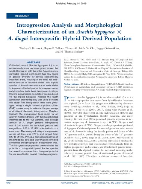 Pdf Introgression Analysis And Morphological Characterization Of An
