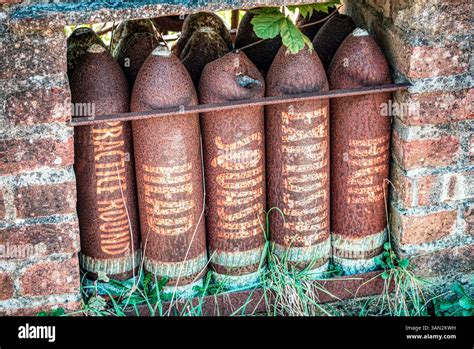 Old Artillery Shells At Tyneham Village Dorset Uk Evacuated In 1943 For The Area To Be Turned