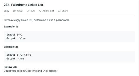 Leetcode 234 Palindrome Linked List Thedeployguy