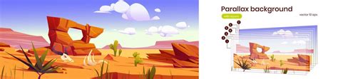 Parallax Background With Sand Desert Landscape 16263450 Vector Art At Vecteezy