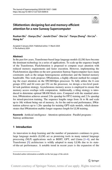 Pdf Swattention Designing Fast And Memory Efficient Attention For A