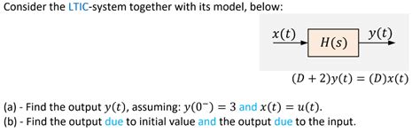 consider the ltic system together with its model