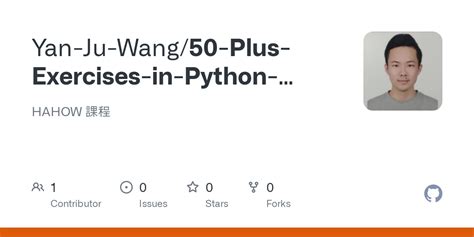 GitHub Yan Ju Wang Plus Exercises in Python Data Science Study Manual HAHOW 課程