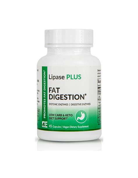 Dynamic Enzymes Lipase Plus For Fat Digestion Support 45 Vegan Caps