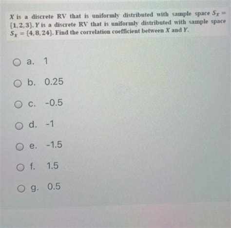 Solved X Is A Discrete Rv That Is Uniformly Distributed With