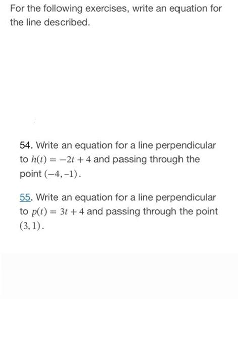 Solved For The Following Exercises Write An Equation For Chegg