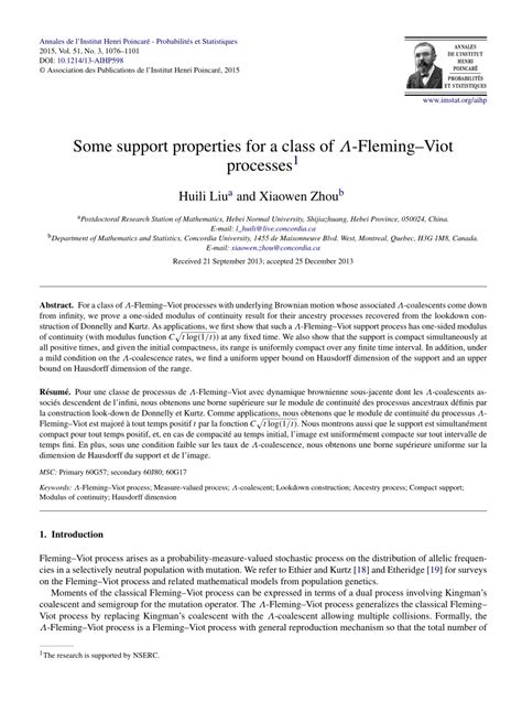 Pdf Some Support Properties For A Class Of Varlambda Flemingviot Processes
