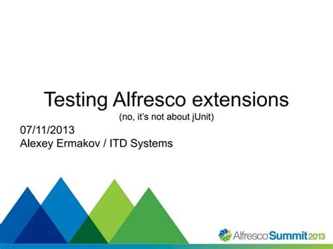 testing alfresco extensions ppt