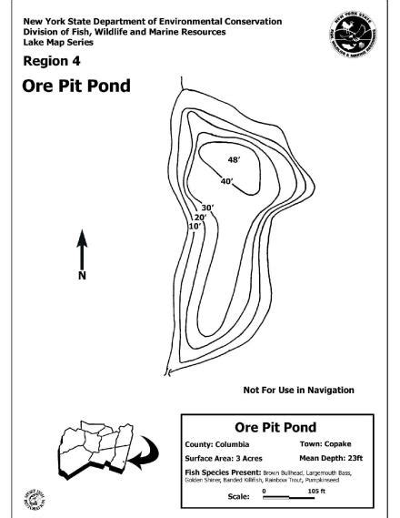 Ore Pit Pond Contour Map Region 4 Nysdec