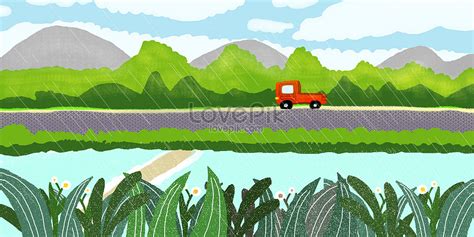 좋은 농촌 풍경 일러스트 무료 다운로드 Lovepik