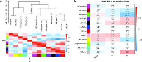 Relationship Between Modules And Clinical Traits A Module Eigengene Download Scientific