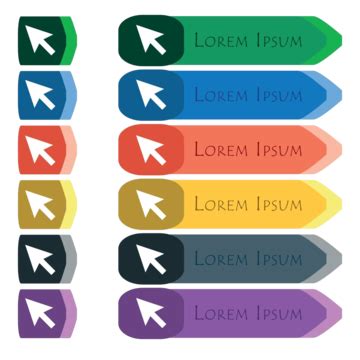 Flat Colorful Arrow Cursor And Mouse Buttons With Modules Vector Graphic Similar PNG And