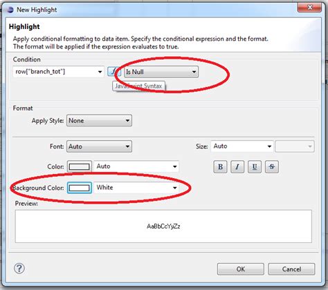Birt Highlight Date Value But Not When It Is Null Stack Overflow