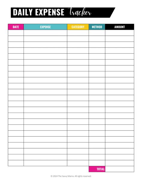 Free Printable Expense Tracker Template Free Printable Holdings
