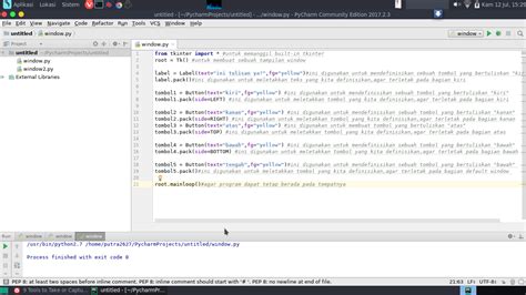 Membuat Gui Window Menggunakan Built In Tkinter Pada Bahasa Python