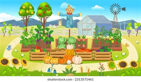Fruits Vegetables Garden Stock Vector Royalty Free 415186390