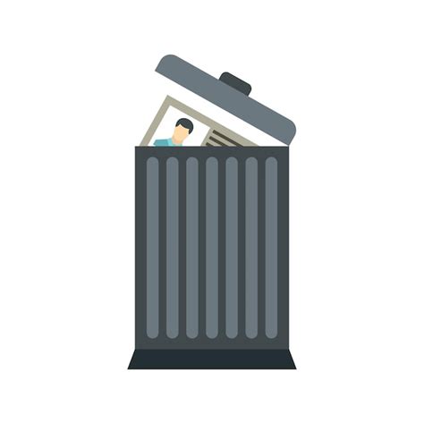 Retomar No ícone De Lata De Lixo Em Estilo Plano Em Um Fundo Branco