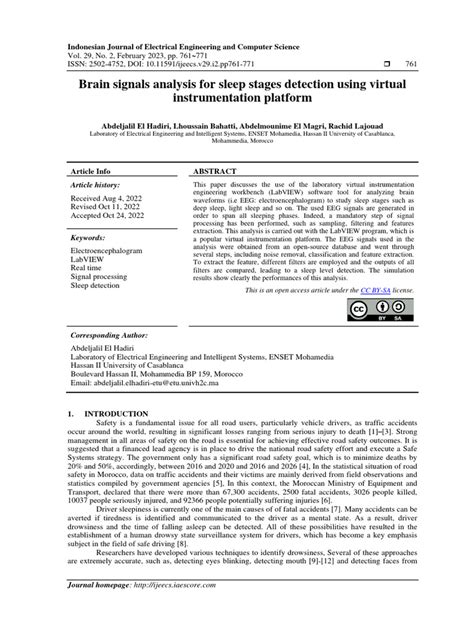 Brain Signals Analysis For Sleep Stages Pdf Electroencephalography