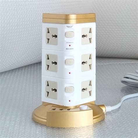 Universal Tower Extension Socket With M Extension Cord Usb Ports Overload Protection