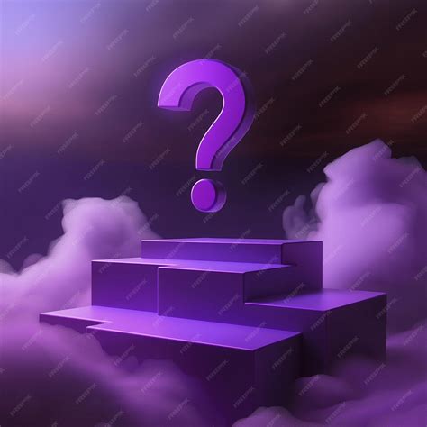 Minimalistic 3d Purple Question Mark Icon Front View Premium Ai Generated Image