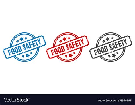 Food Safety Stamp Round Isolated Sign Royalty Free Vector