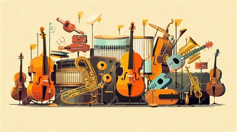 Classical Music Instruments Poster In Flat Style Vector Illustration Premium Ai Generated Vector