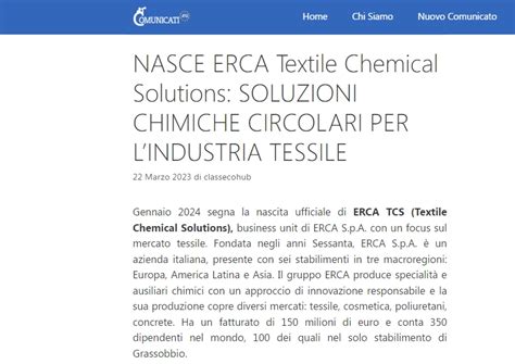 Textile Chemical Solutions Erca Is Born Circular Chemical Solutions For The Textile Industry Erca