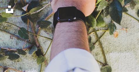 녹색 잎 식물을 만지는 검은 색 스포츠 밴드와 함께 검은 색 Apple Watch를 착용 한 사람 사진 Unsplash의 무료 갈색 이미지
