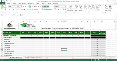 Indirect Cash Flow Statement Excel Template Excel Templates Excel Images
