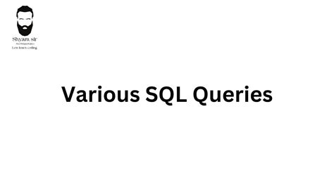 Various Sql Quries Youtube
