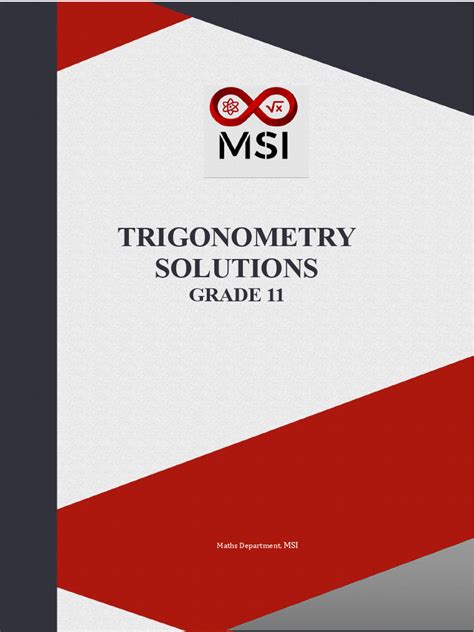 Trigonometry Grade 11 Solutions Pdf Mathematics Trigonometry