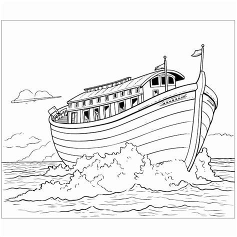 범선 색칠 페이지 흑백 벡터 일러스트 레이 션 프리미엄 벡터