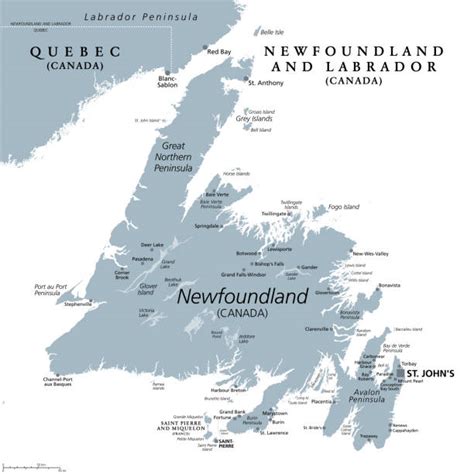 650 Newfoundland And Labrador Maps Stock Illustrations Royalty Free