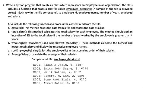 [solved] 2 write a python program that creates a class which represents an course hero