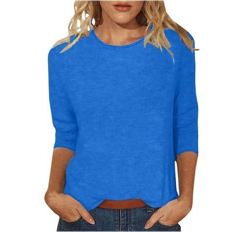 Yejiman Blue Oversized Tshirts For Women Polyesterspandex Shirt Women