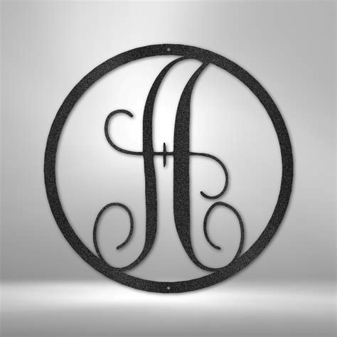 Fancy Initial Circle Monogram Steel Sign Divinefate