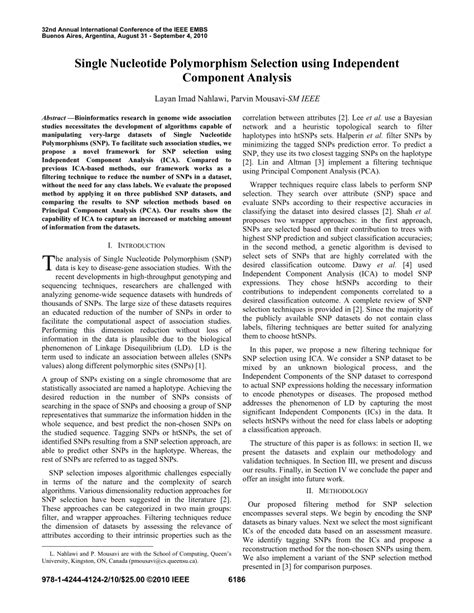Pdf Single Nucleotide Polymorphism Selection Using Independent