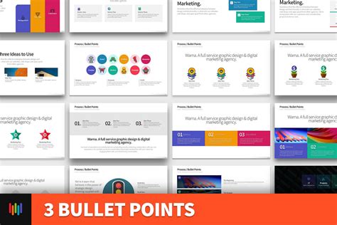 3 Bullet Points Powerpoint Templates Creative Market
