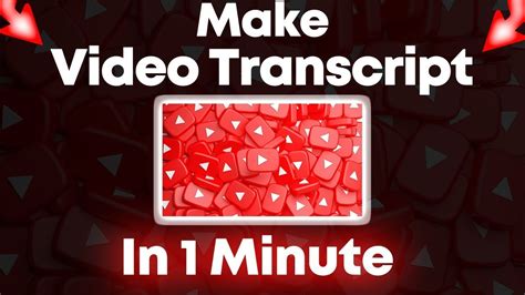 Transcribe Youtube Video To Text In Less Than 1 Minute Youtube