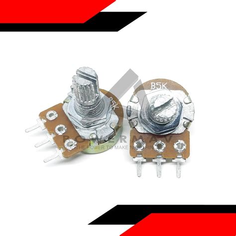 2pcs 5k Ohm Ohms 3 Terminal Linear Taper Rotary Potentiometer B5k 5k
