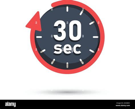 30 Seconds On Stopwatch Icon In Flat Style Clock Face Timer Vector Illustration On Isolated