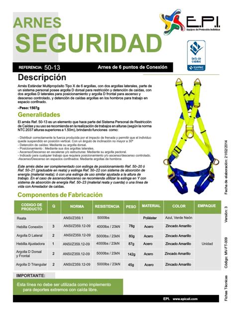 Certificado Arnes Pdf Acero Naturaleza