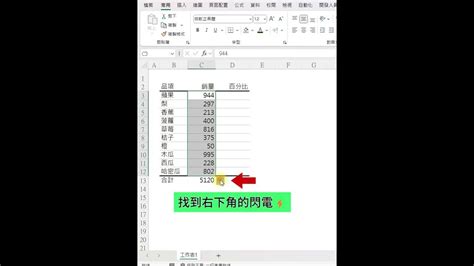 Excel快速計算總計百分比 Excel Office 上班族 Excel教學 Youtube